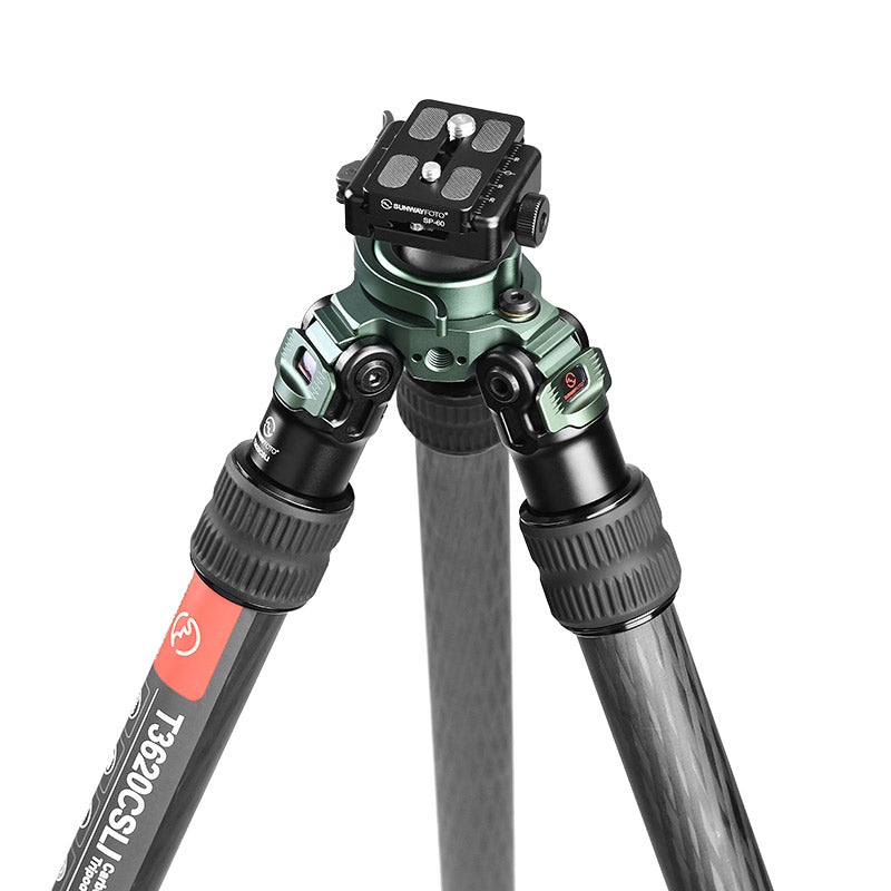 T3620CSLI, 67” Tall Inverted Leg Series Carbon Fiber Tripod with 38mm